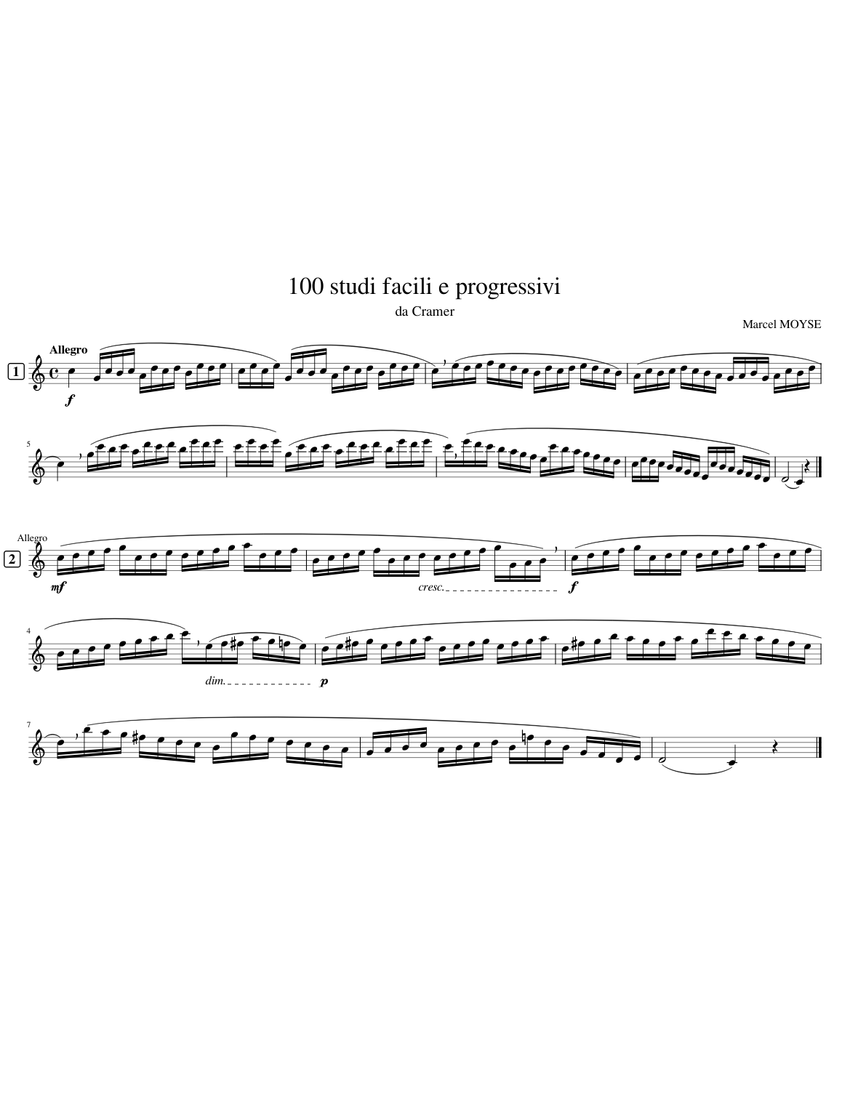 Marcel Moyse 100 etudes faciles et progressive Sheet Music for Flute ...