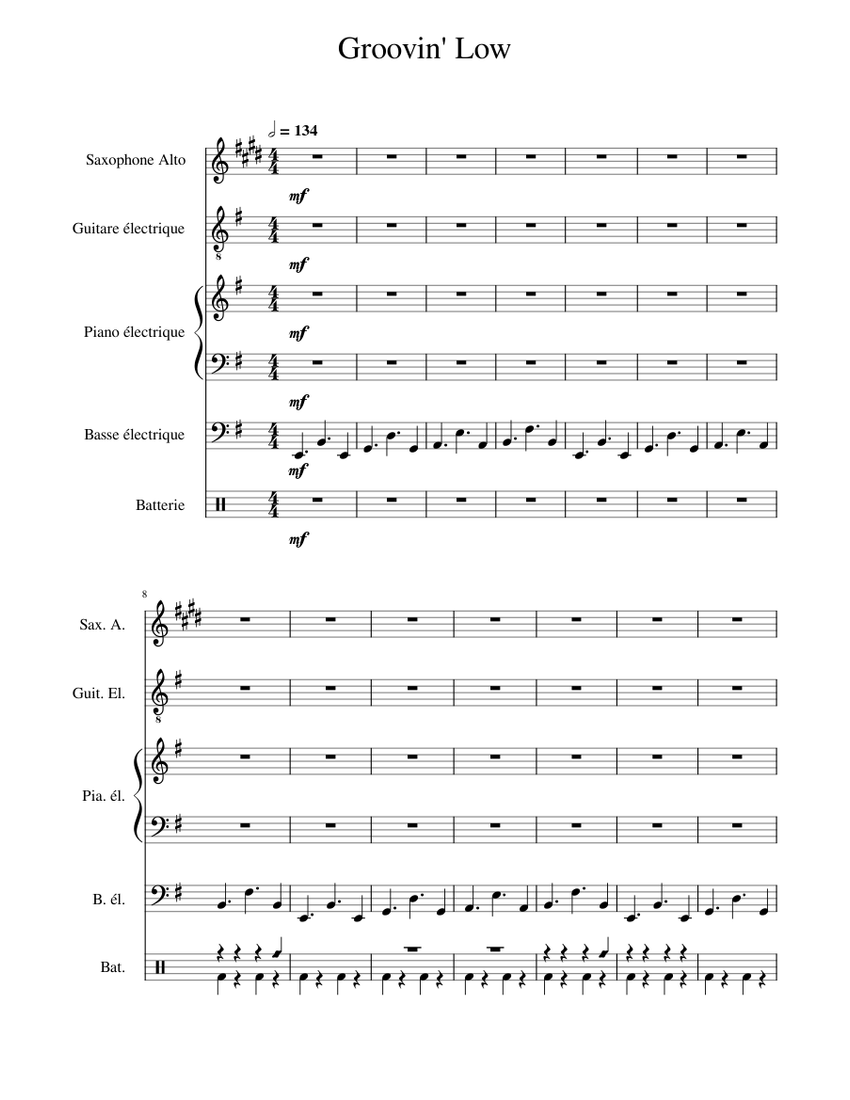Groovin' Low - Elias Chraïbi Sheet music for Piano, Saxophone alto ...