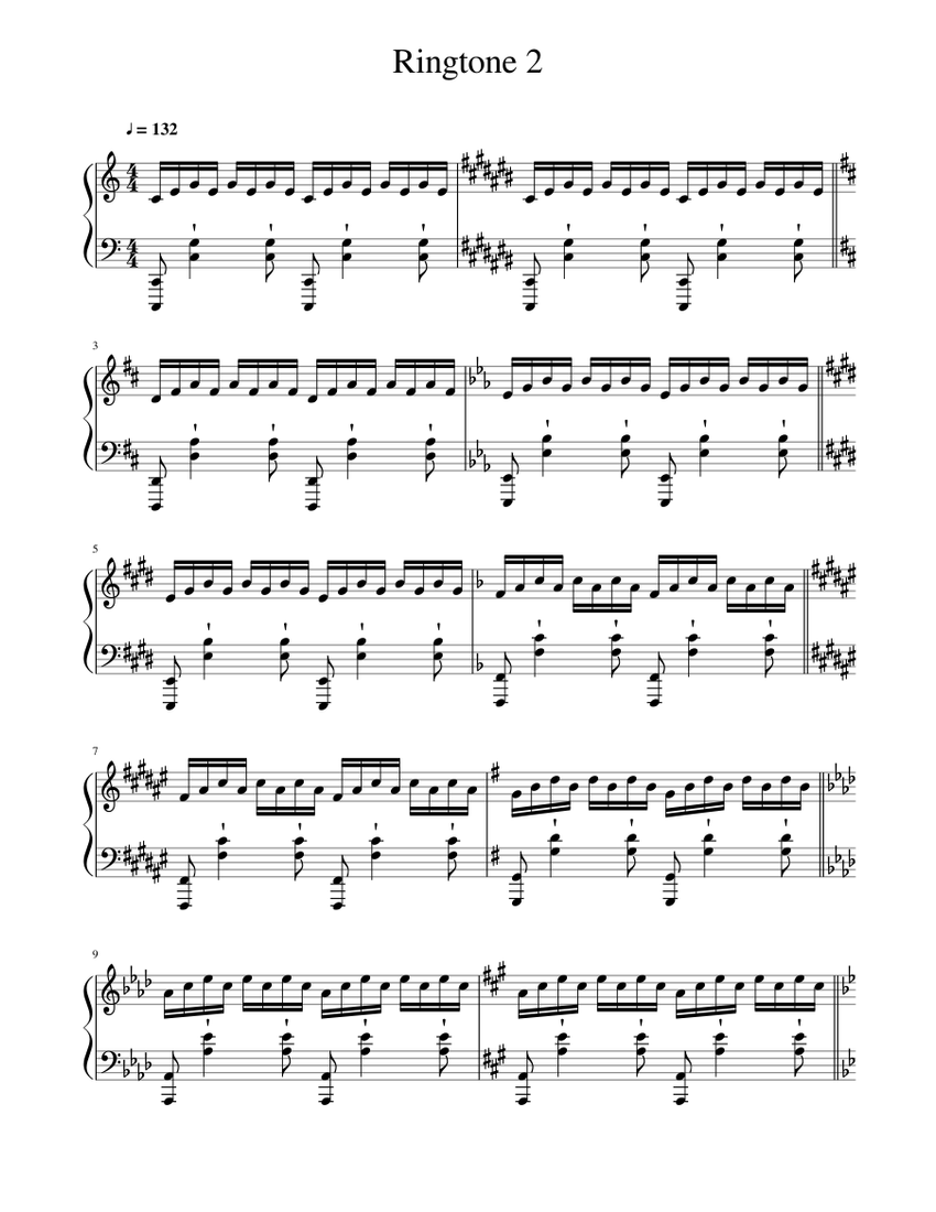 Ringtone 2 Sheet music for Piano (Solo) | Musescore.com