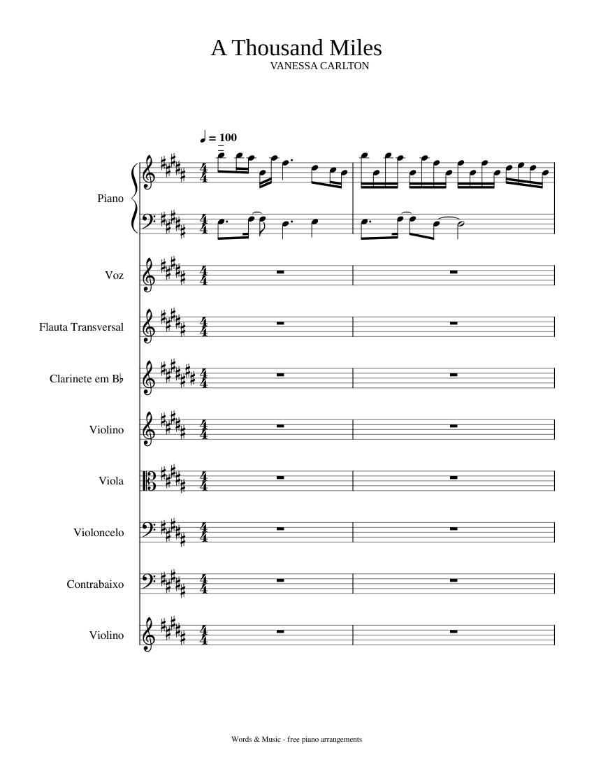 A thousand miles – Vanessa Carlton A Thousand Miles Sheet music for ...