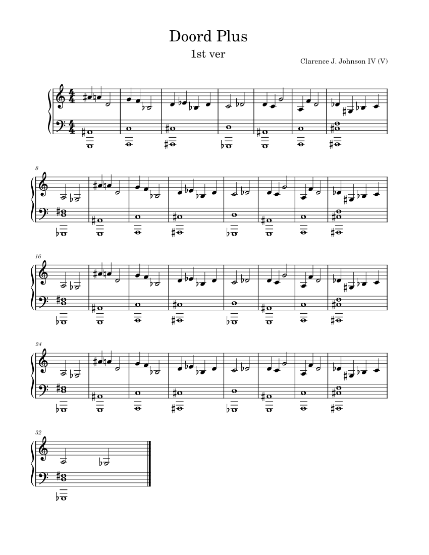 Doord Plus Sheet music for Piano (Solo) | Musescore.com