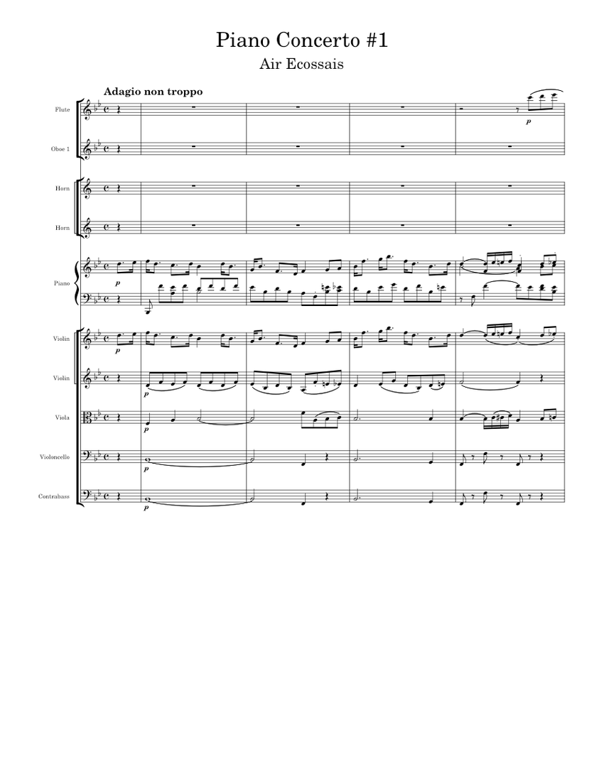 Piano Concerto #1 - Aire Ecossaise – John Field Sheet music for Piano ...