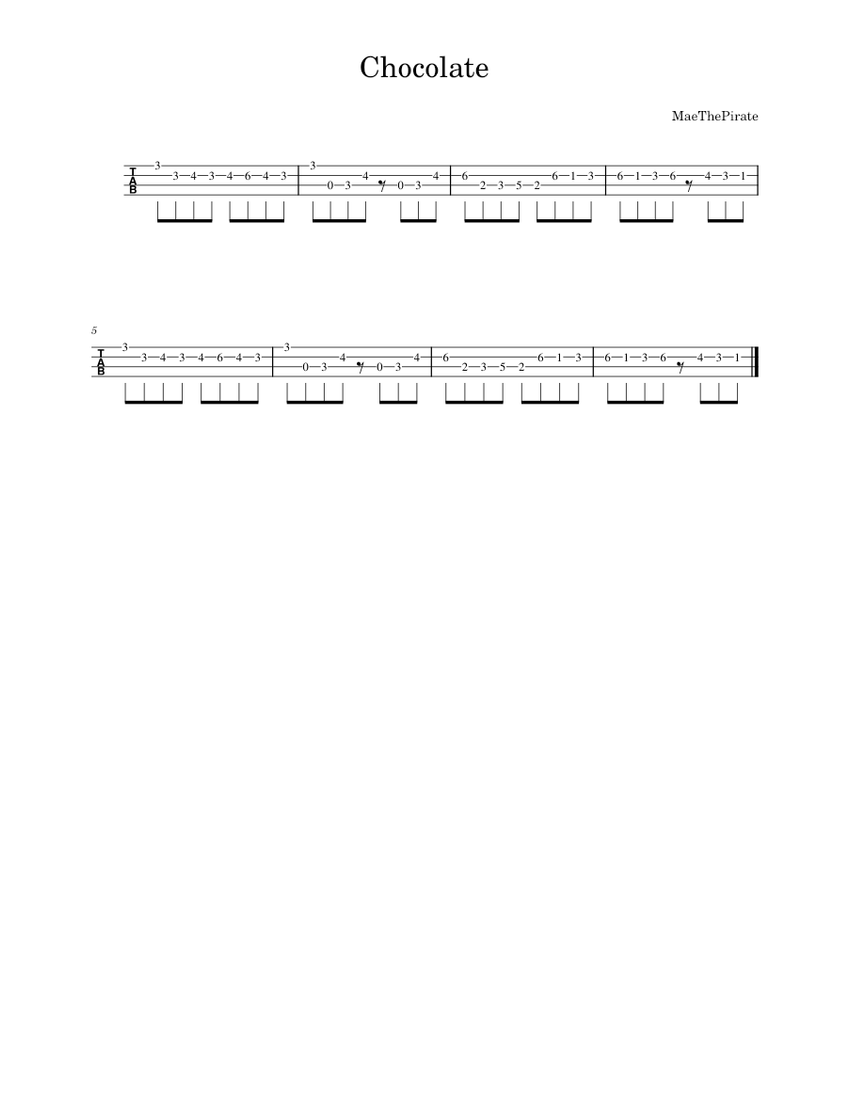 Chocolate MaeThePirate Ukulele Tabs Sheet music for Ukulele (Solo ...