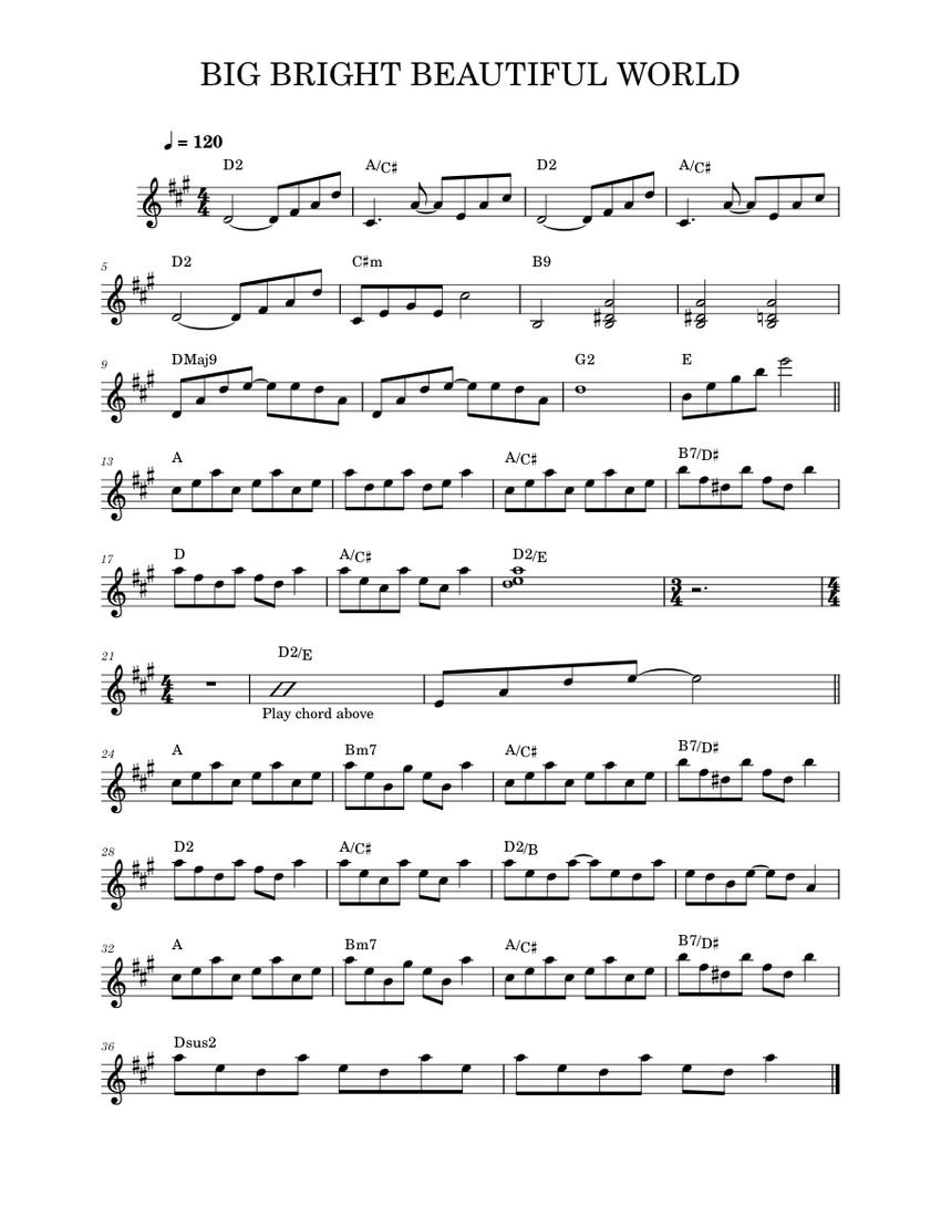 Big Bright Beautiful World – Shrek The Musical big bright beautiful world Sheet music for Piano ...