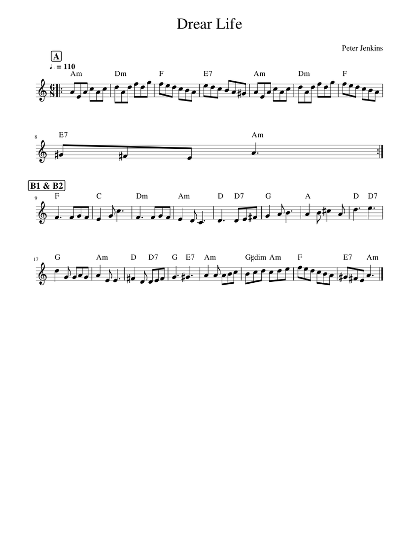 Peter Jenkins - Drear Life Sheet music for Piano (Solo) Easy ...