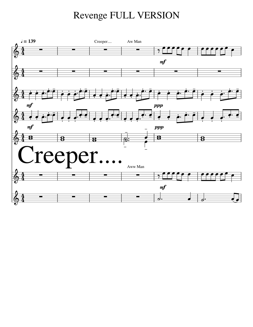 Revenge - A Trumpet Minecraft Parody Sheet music for Trumpet in b-flat ...