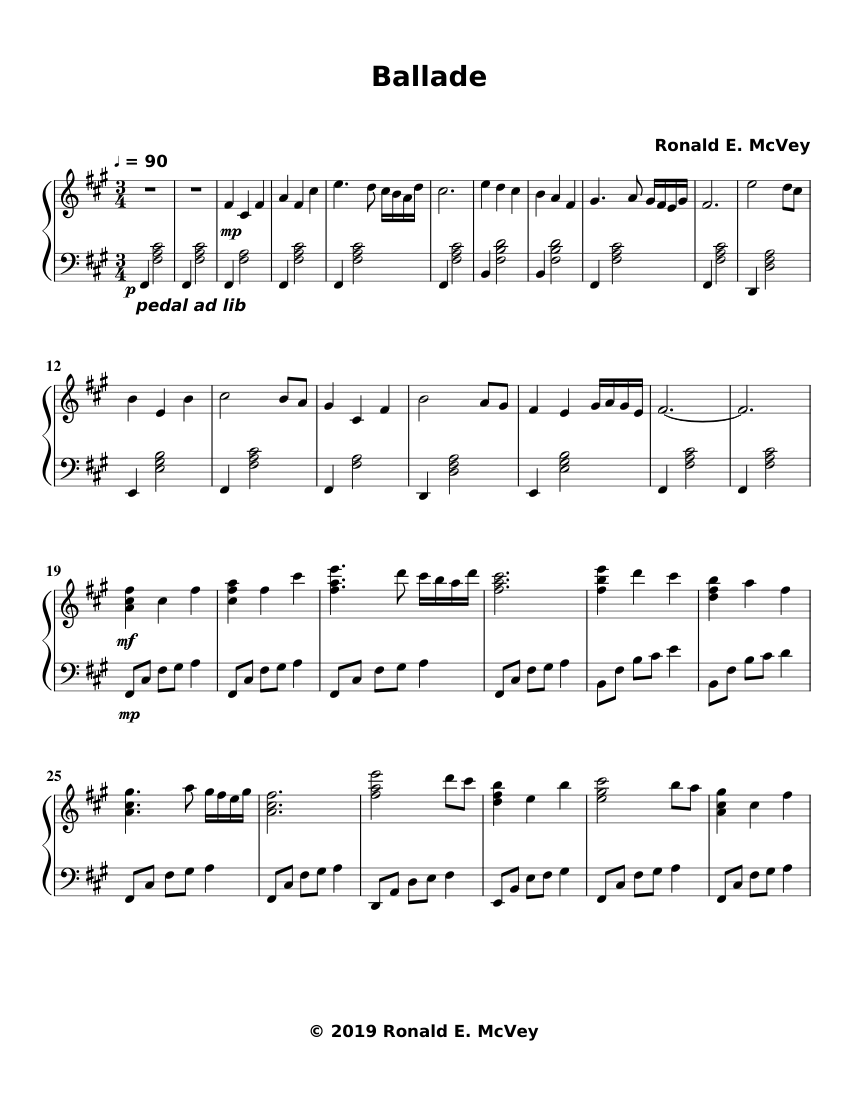 Ballade Sheet music for Piano (Solo) | Musescore.com
