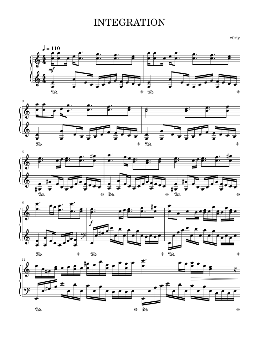 INTEGRATION Sheet Music for Piano (Solo) | MuseScore.com
