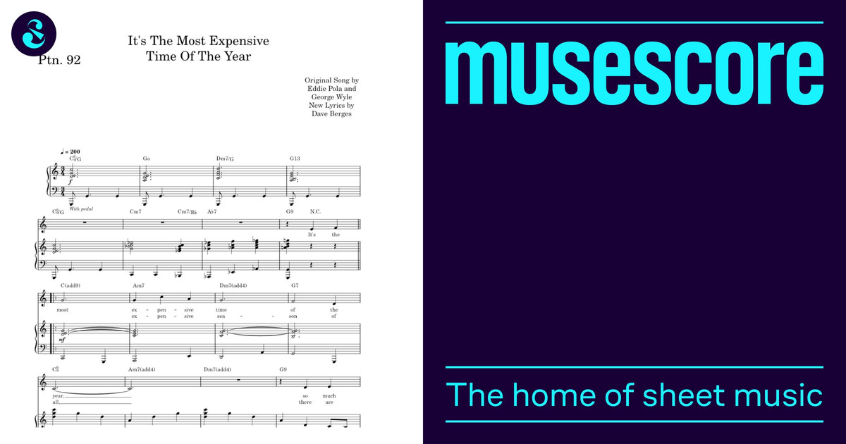IT'S THE MOST EXPENSIVE TIME OF THE YEAR - EDDIE POLA Sheet music for ...