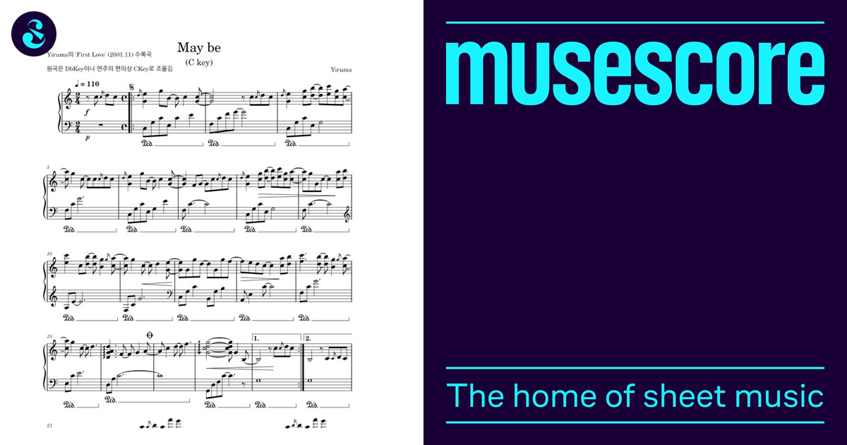 May Be – Yiruma Sheet Music for Piano (Solo) | MuseScore.com