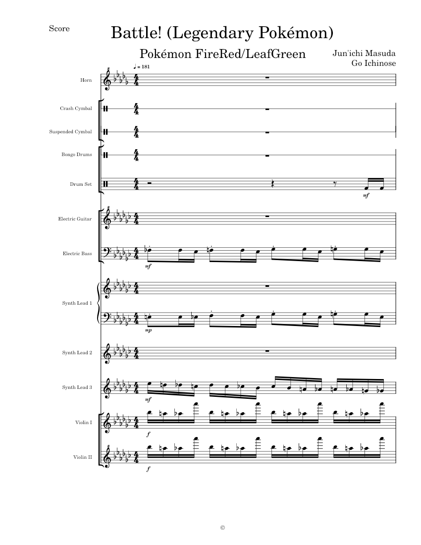 Battle! (Legendary Pokémon) (Pokémon FireRed/LeafGreen) - Transcribed ...