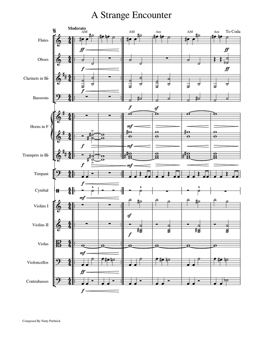 A Strange Encounter Sheet music for Flute, Oboe, Clarinet in b-flat ...