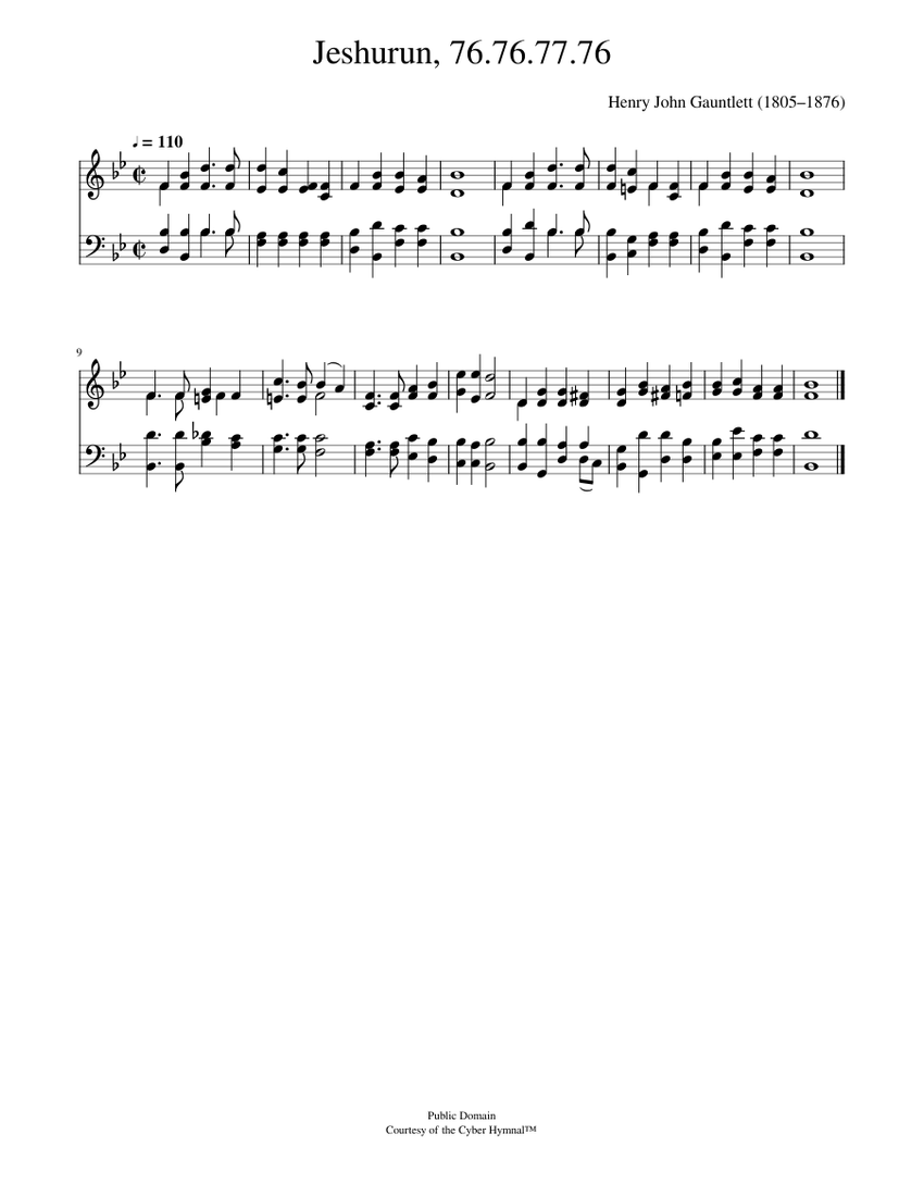 None is like jeshurun’s god - Henry J. Gauntlett Sheet music for Piano ...
