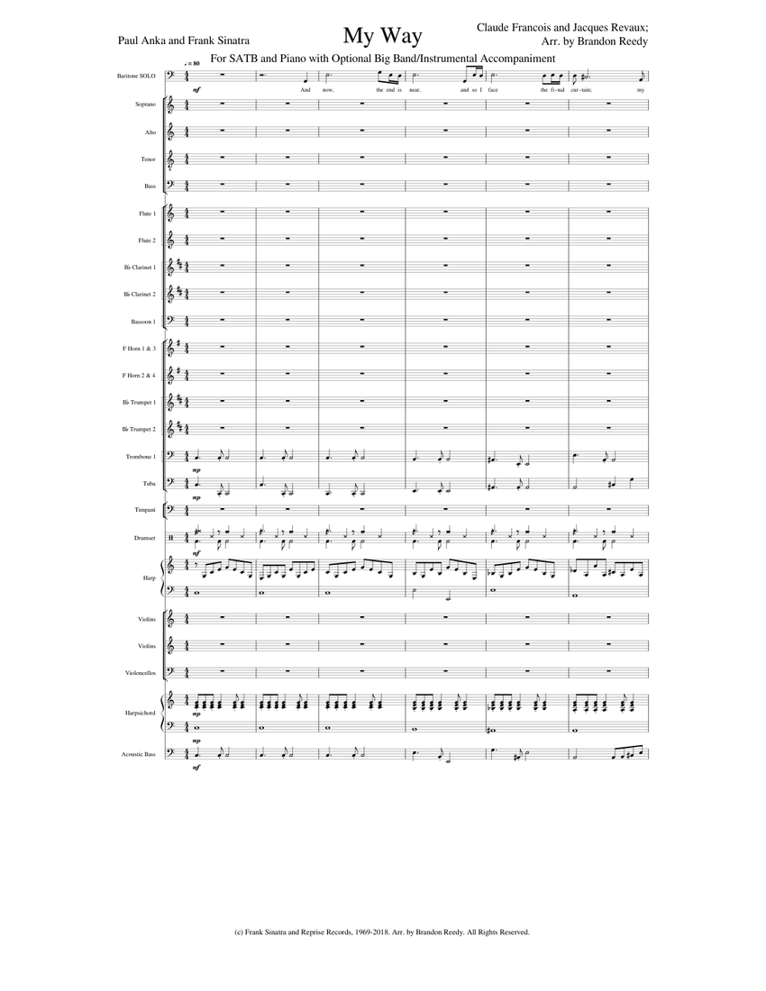 My Way Sheet Music for Trombone, Soprano, Alto, Tenor & more ...