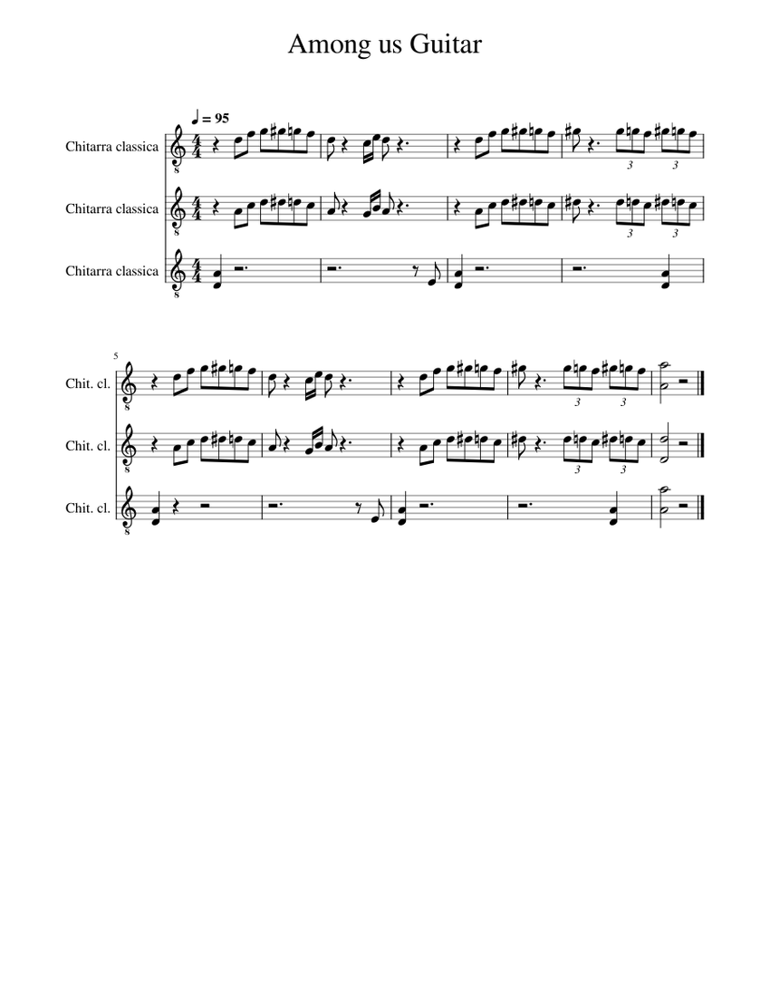 Among Us – InnerSloth Guitar Sheet Music for Guitar (Mixed Trio ...