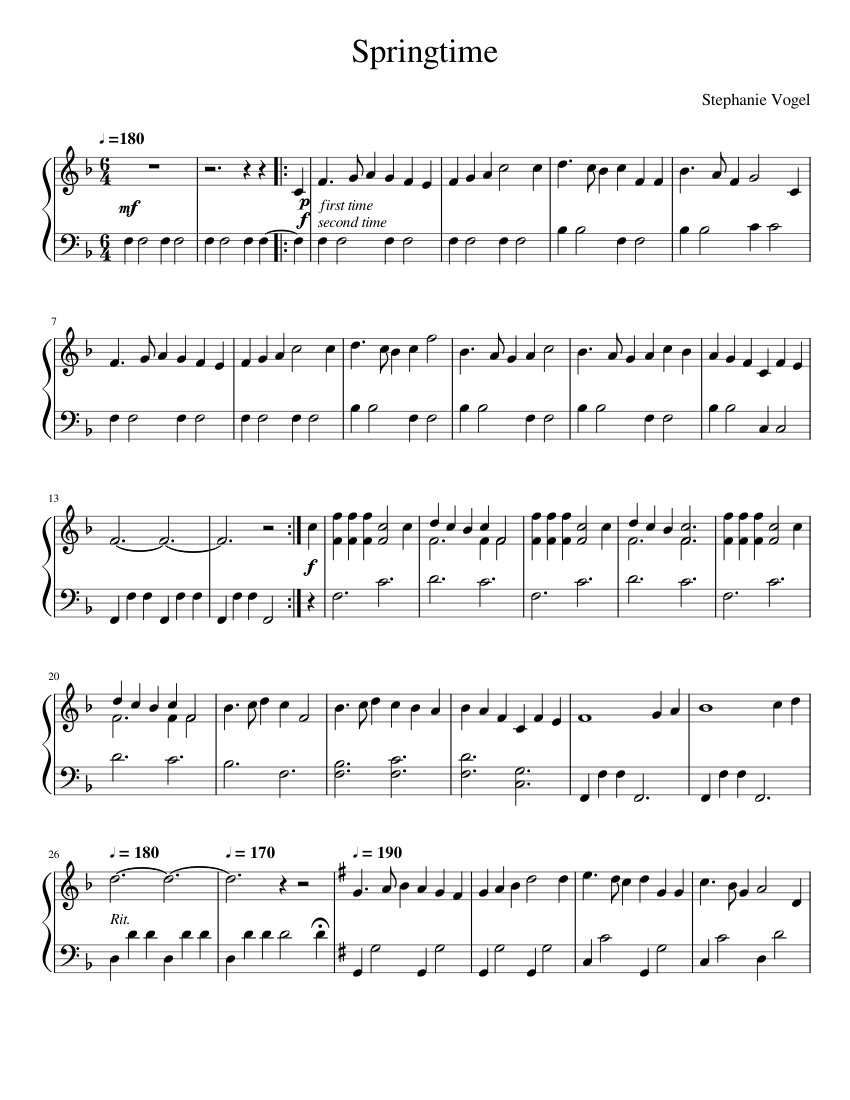 Springtime Sheet music for Piano (Solo) | Musescore.com