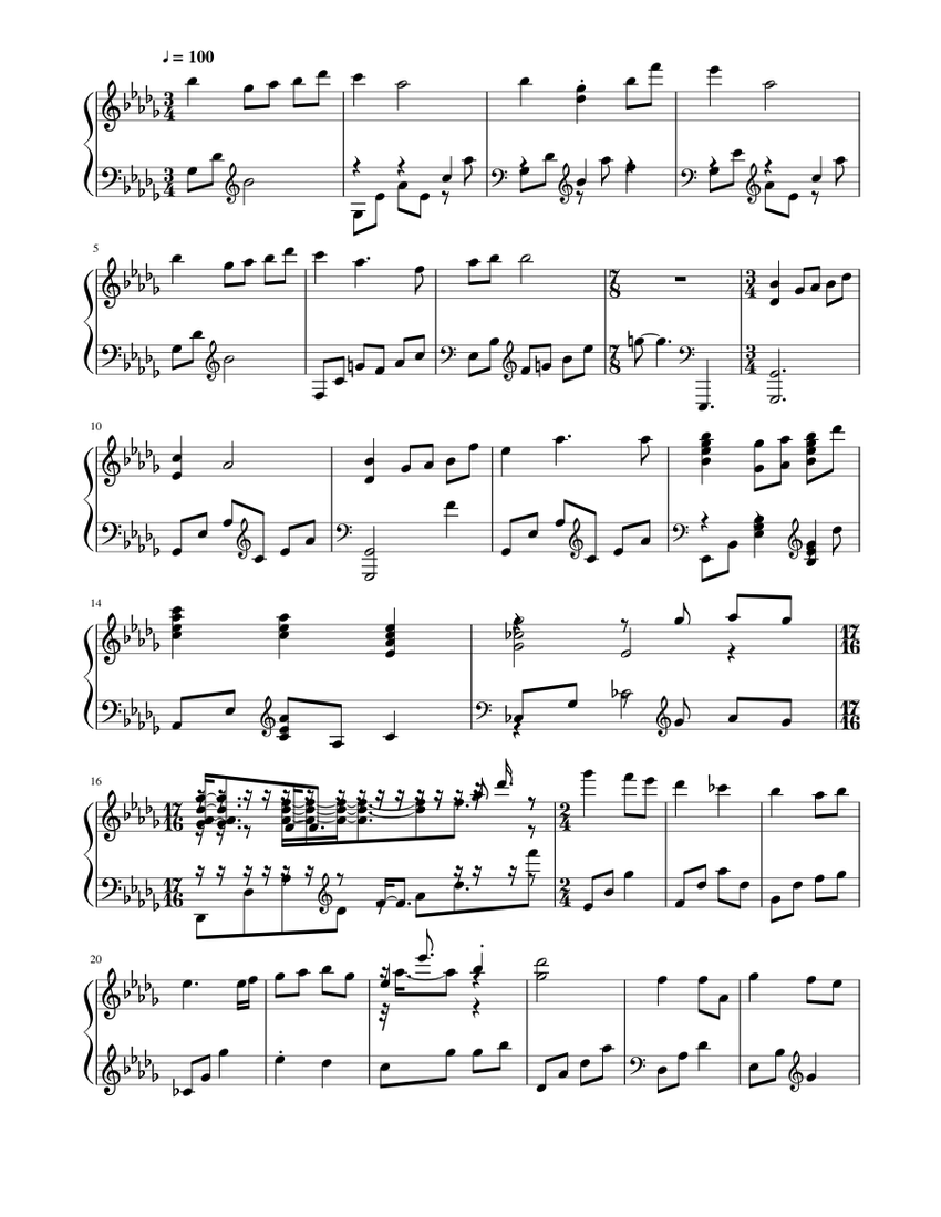 Sad Past -by INAZUMA ELEVEN- Sheet Music for Piano (Solo) | MuseScore.com