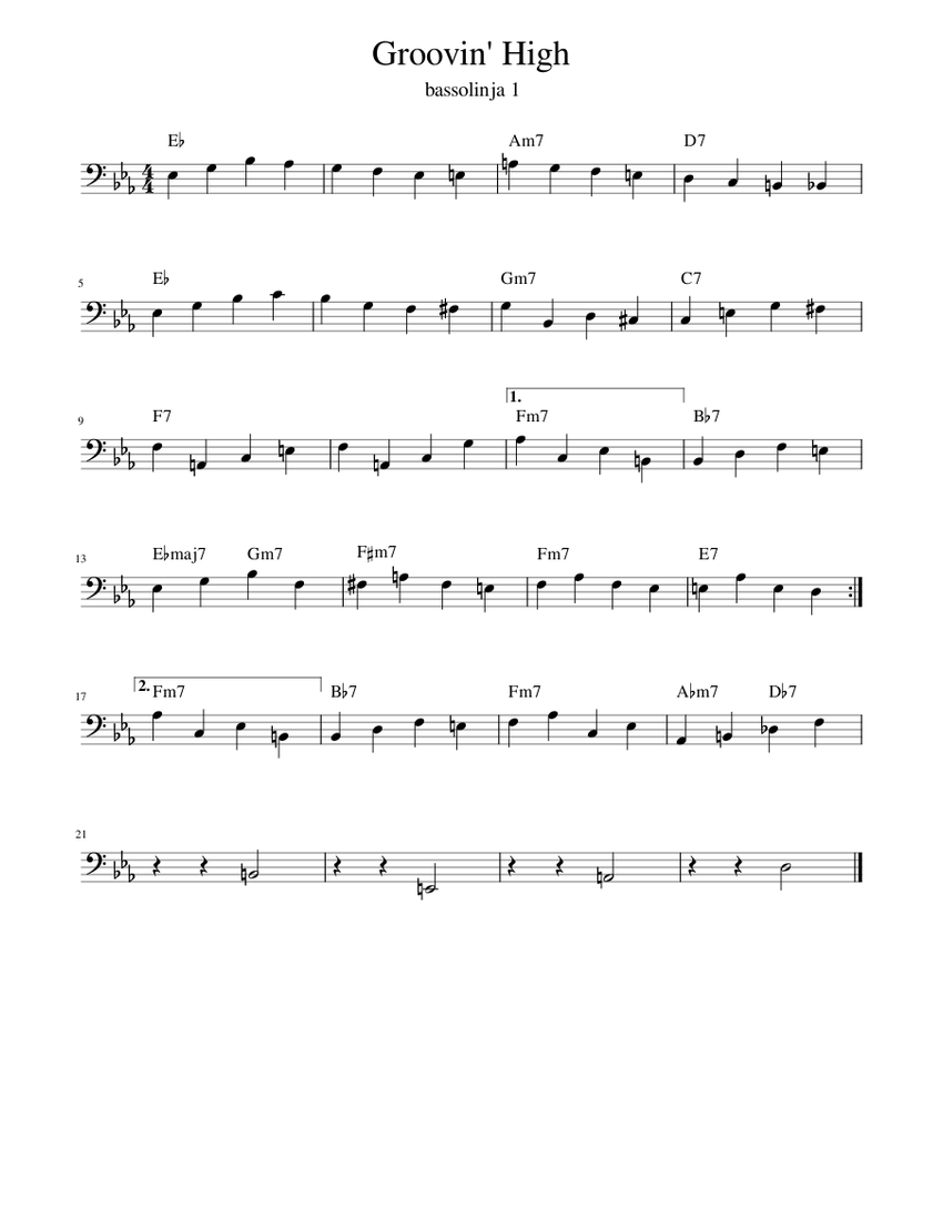 Groovin'_High Sheet music for Piano (Solo) Easy | Musescore.com
