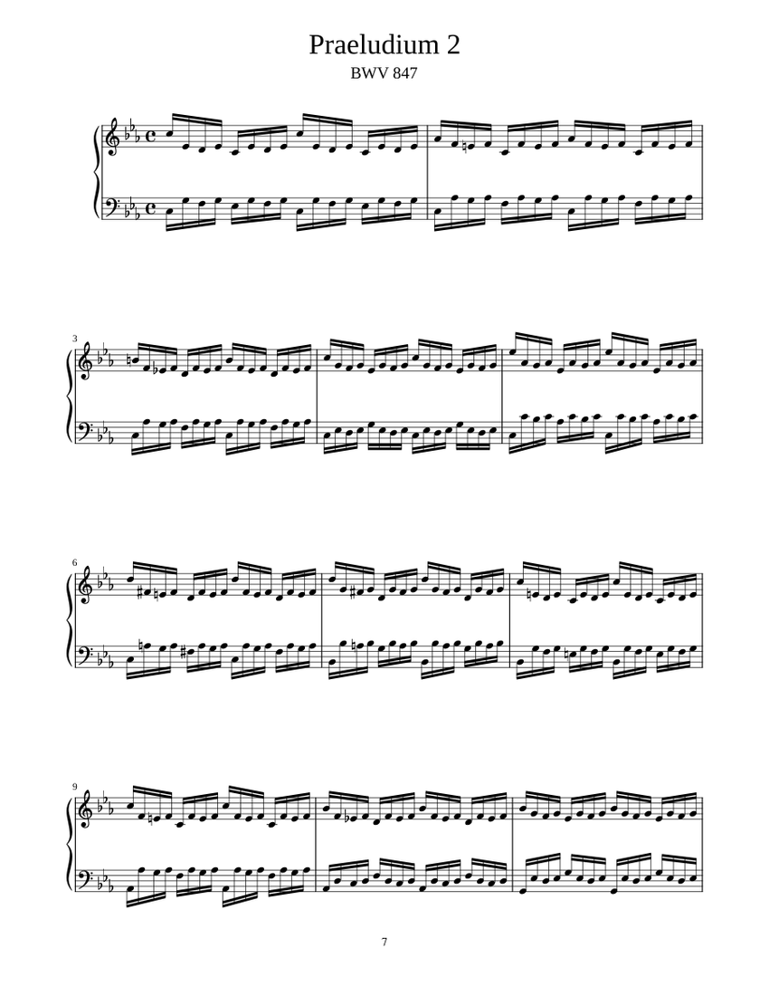 Prelude and Fugue in C minor, BWV 847 – Johann Sebastian Bach WTC Book ...