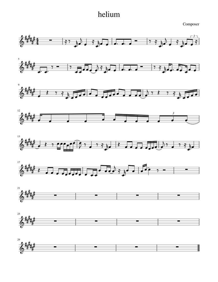 Helium Sheet music for Piano (Solo) Easy | Musescore.com