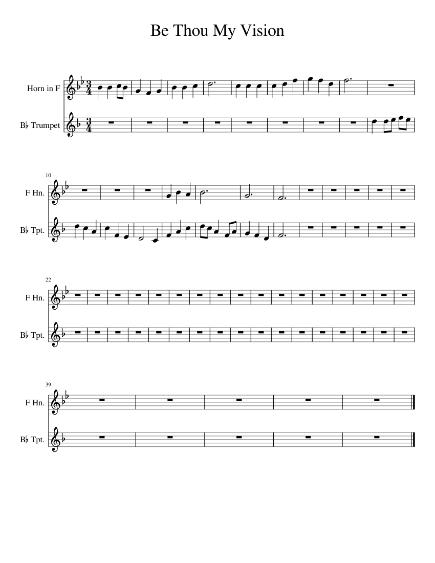 Be Thou My Vision Sheet music for Trumpet in b-flat, French horn (Brass ...