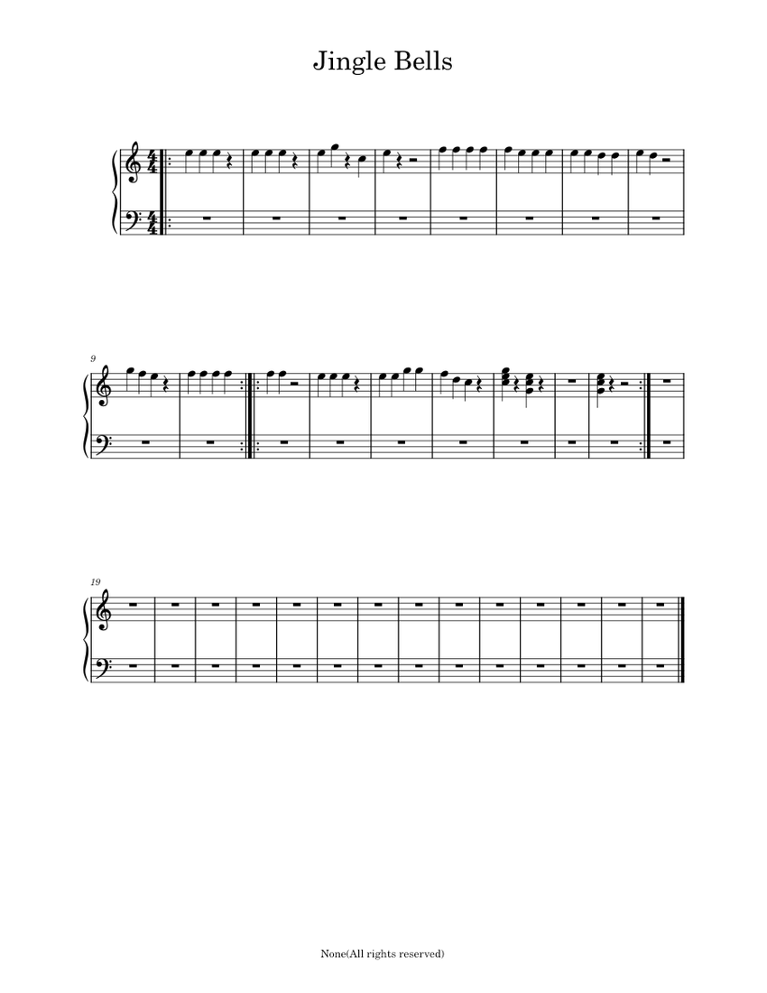 Jingle Bells Sheet music for Piano (Solo) Easy | Musescore.com