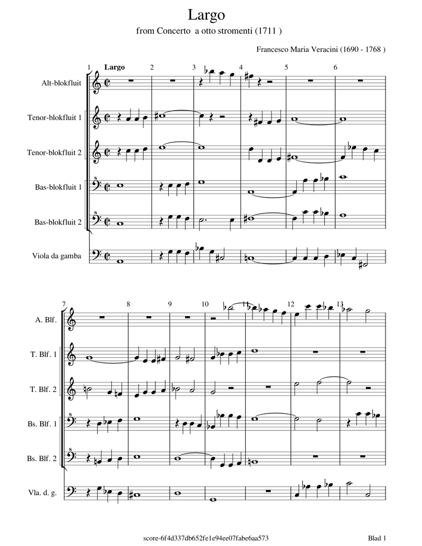 Largo Sheet music for Cello, Recorder (Mixed Ensemble) | Musescore.com