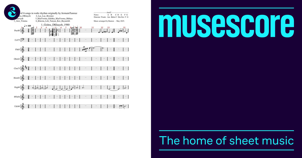 Music of 6 songs in waltz rhythm originally by Jermain Tamraz - ܡܘܣܝܩܝ ...