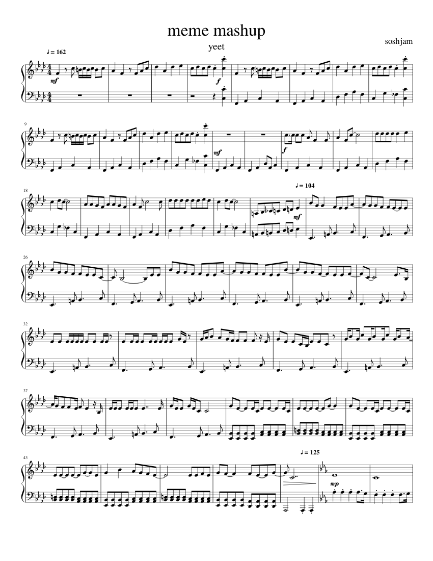Meme Mashup Sheet music for Piano (Solo) | Musescore.com