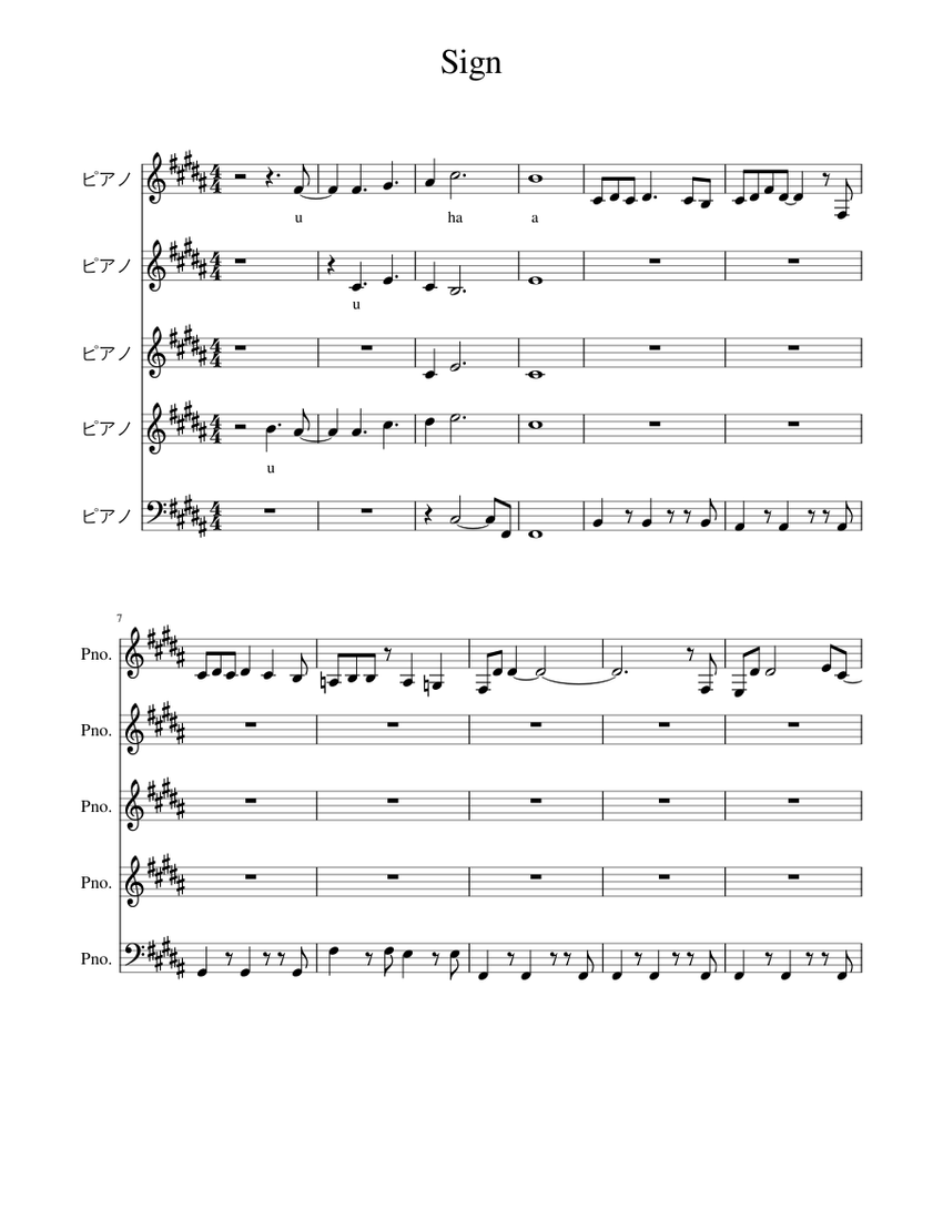 Sign Sheet music for Piano (Mixed Quintet) | Musescore.com