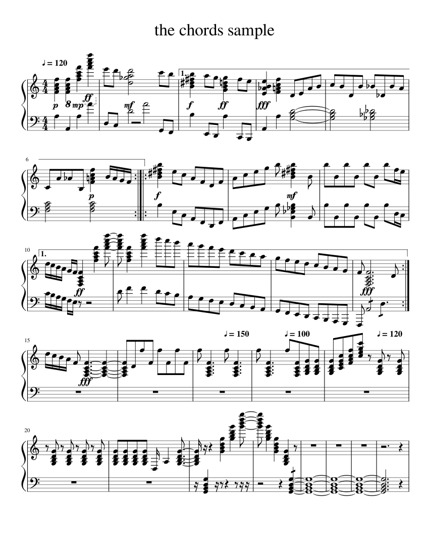 the chords Sheet music for Piano (Solo) | Musescore.com