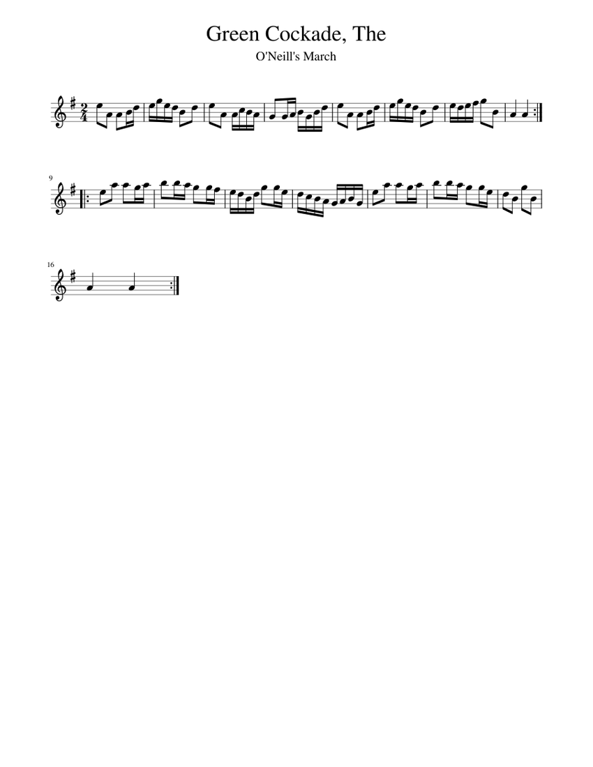 The Green Cockade Sheet music for Piano (Solo) Easy | Musescore.com