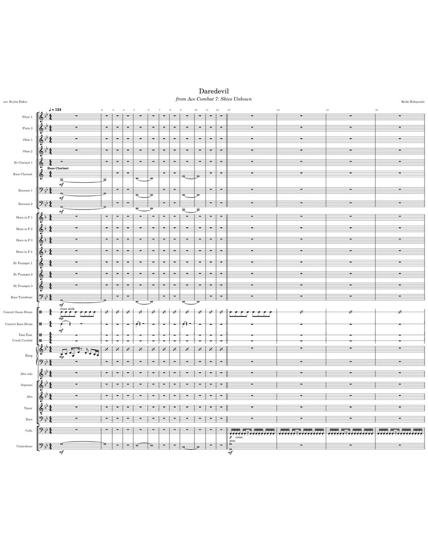 Daredevil theme – Misc Soundtrack Daredevil - Arr. Brylin Baker Sheet ...