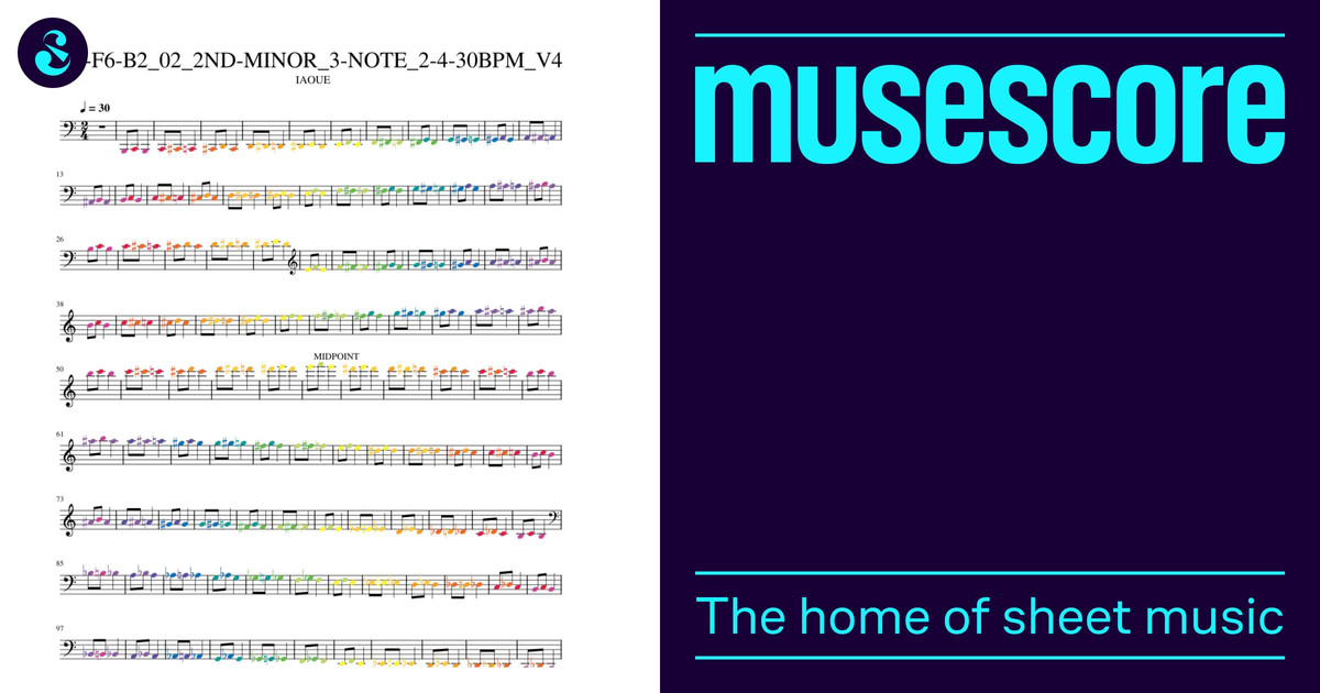 B2-F6-B2[02][2ND-MINOR][3-NOTE][2-4-30BPM[V4][COLOR] Sheet music for ...