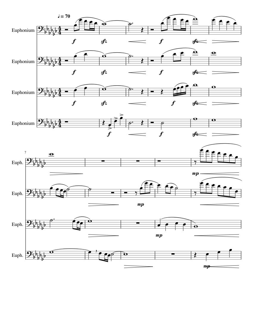 Euphonium Quartet Sheet Music for Euphonium (Mixed Quartet) | MuseScore.com