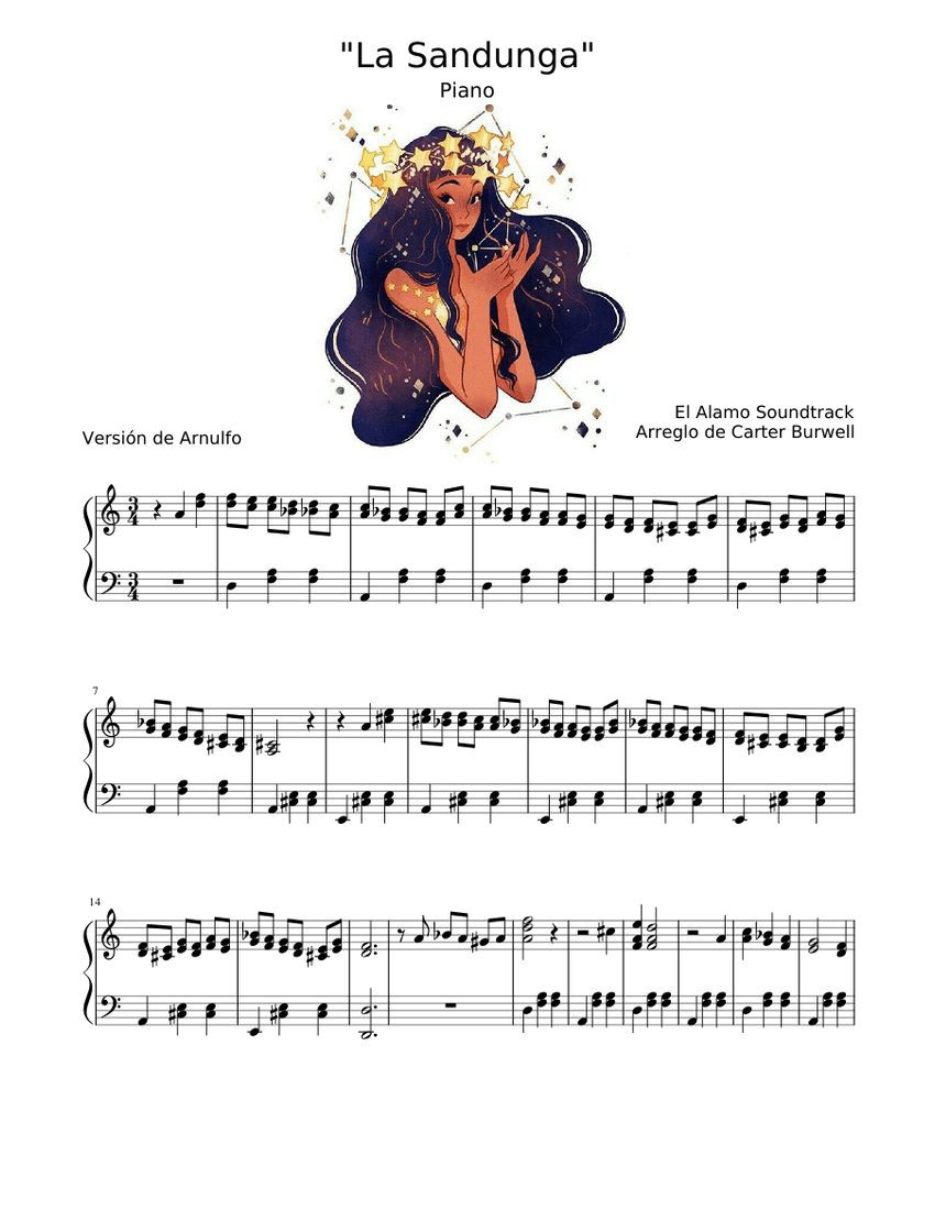 La Sandunga - Versión del Arreglo de Carter Burwell Sheet music for ...