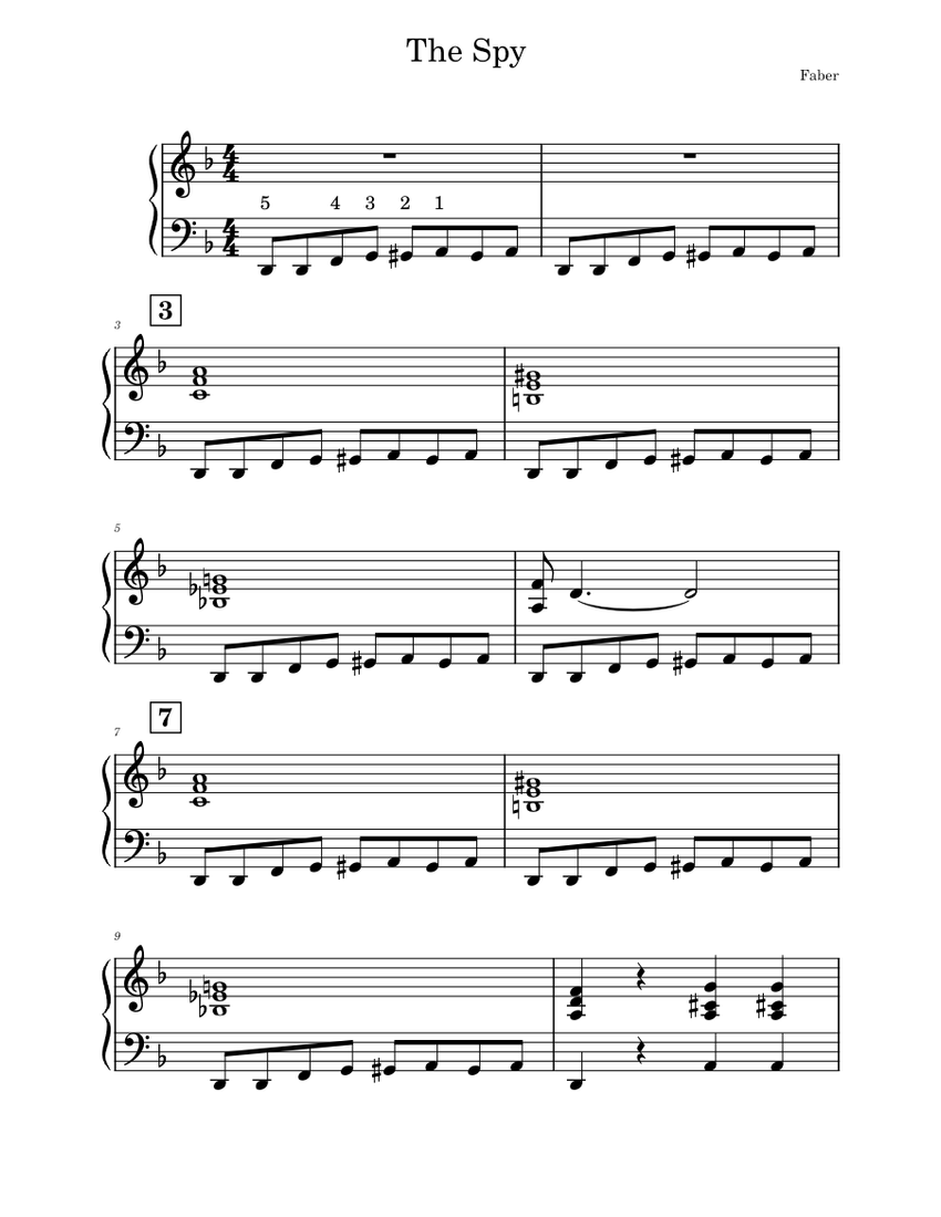 The Spy - Randall Faber Sheet music for Piano (Solo) | Musescore.com