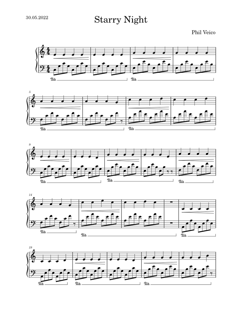 Starry Night Sheet music for Piano (Solo) | Musescore.com
