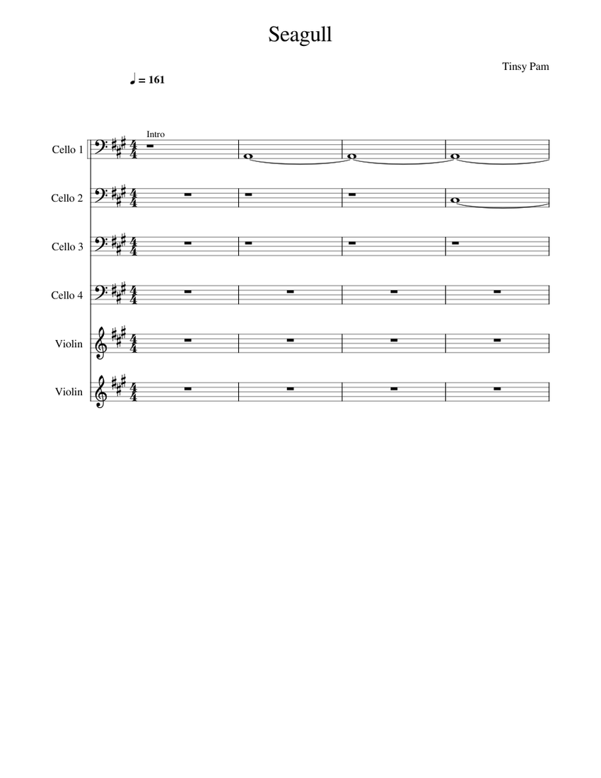 Seagull Score Sheet music for Violin, Cello (Mixed Ensemble ...