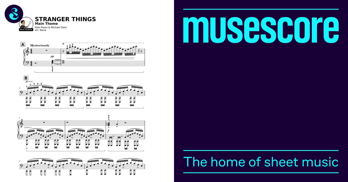 Stranger Things Main Theme Sheet Music for Piano (Solo) | MuseScore.com