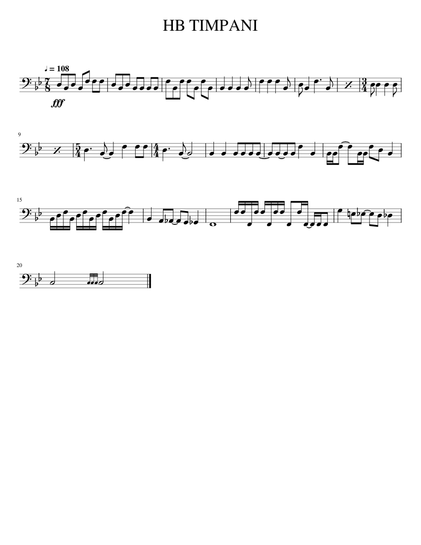 HB TIMPANI Sheet music for Timpani (Solo) | Musescore.com