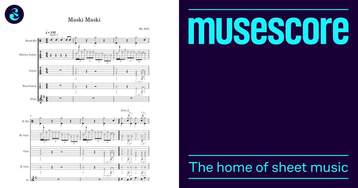 Maski Maski – Mt. 8848 Sheet Music and Tab for Flute, Guitar, Bass ...