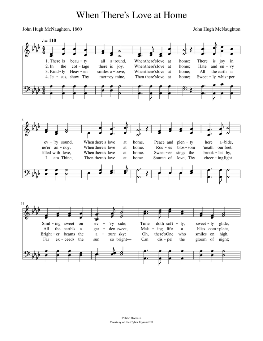 When there’s love at home - John H. McNaughton Sheet Music for Piano ...