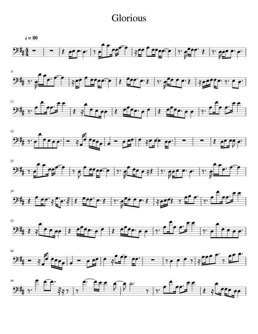 Glorious Sheet music for Cello (Solo) | Musescore.com