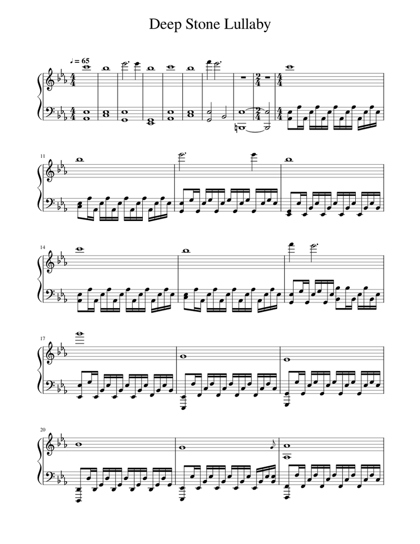 Deep Stone Lullaby (WIP) - Michael Salvatori Sheet Music for Piano ...