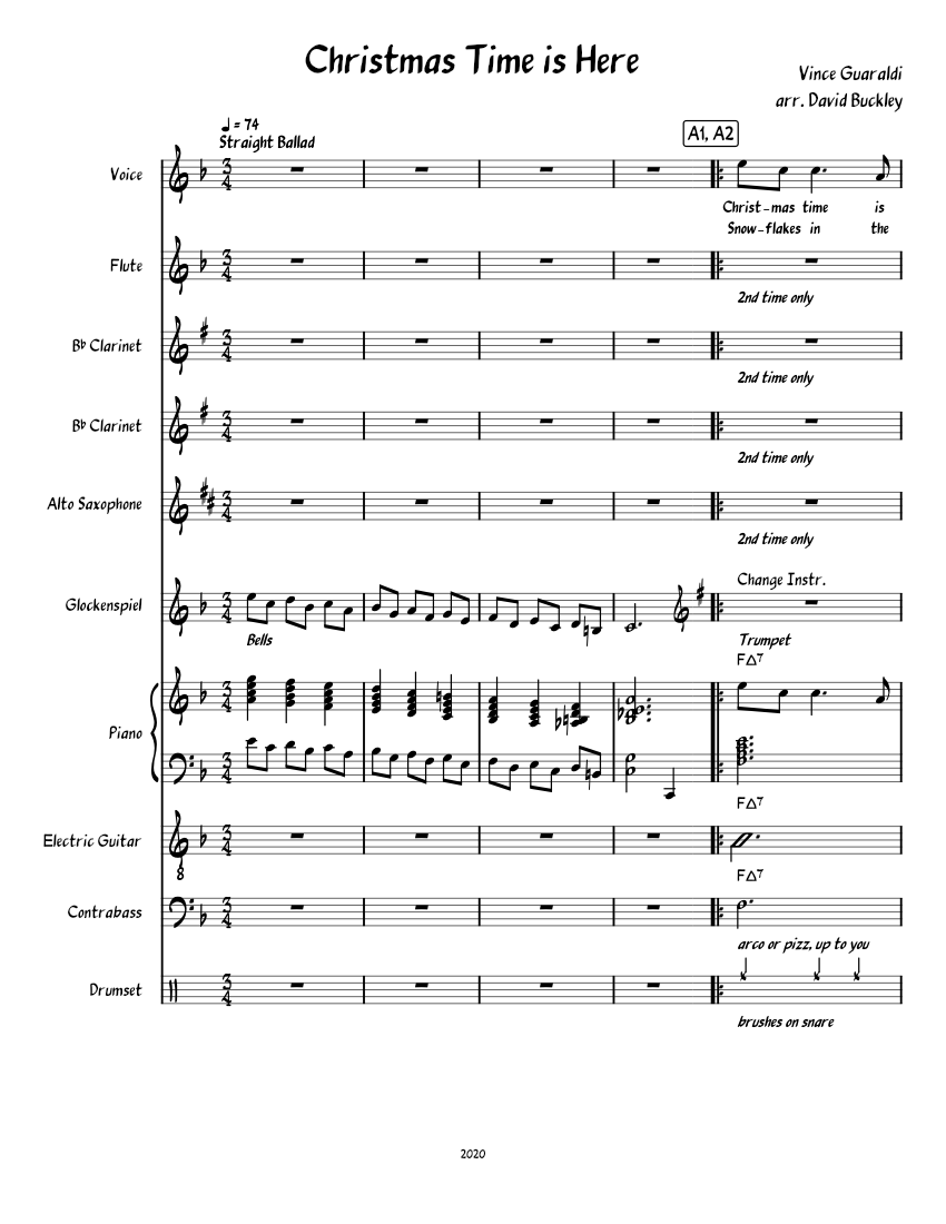 Christmas Time is Here Sheet Music with Chords for Piano, Trombone ...
