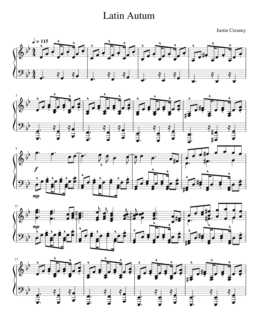 Latin Autum Sheet music for Piano (Solo) | Musescore.com