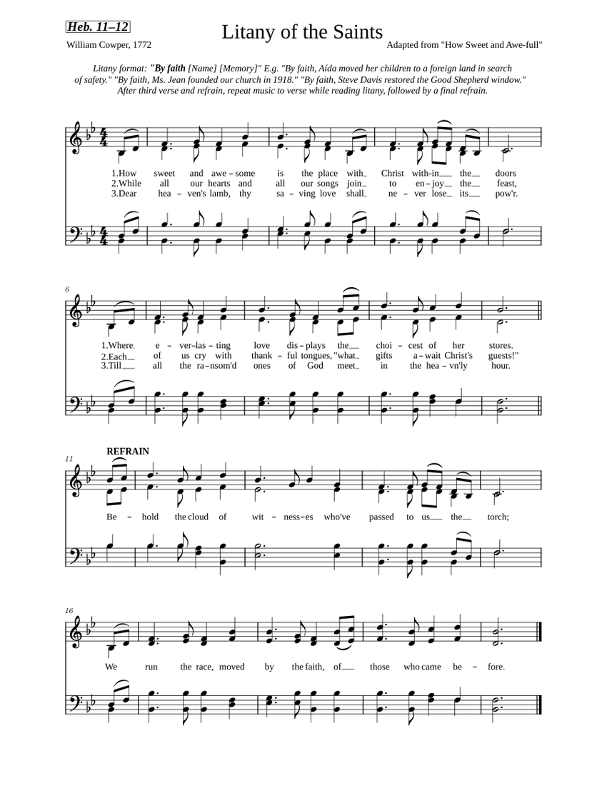 Litany of the Saints Sheet Music for Piano (SATB) | MuseScore.com