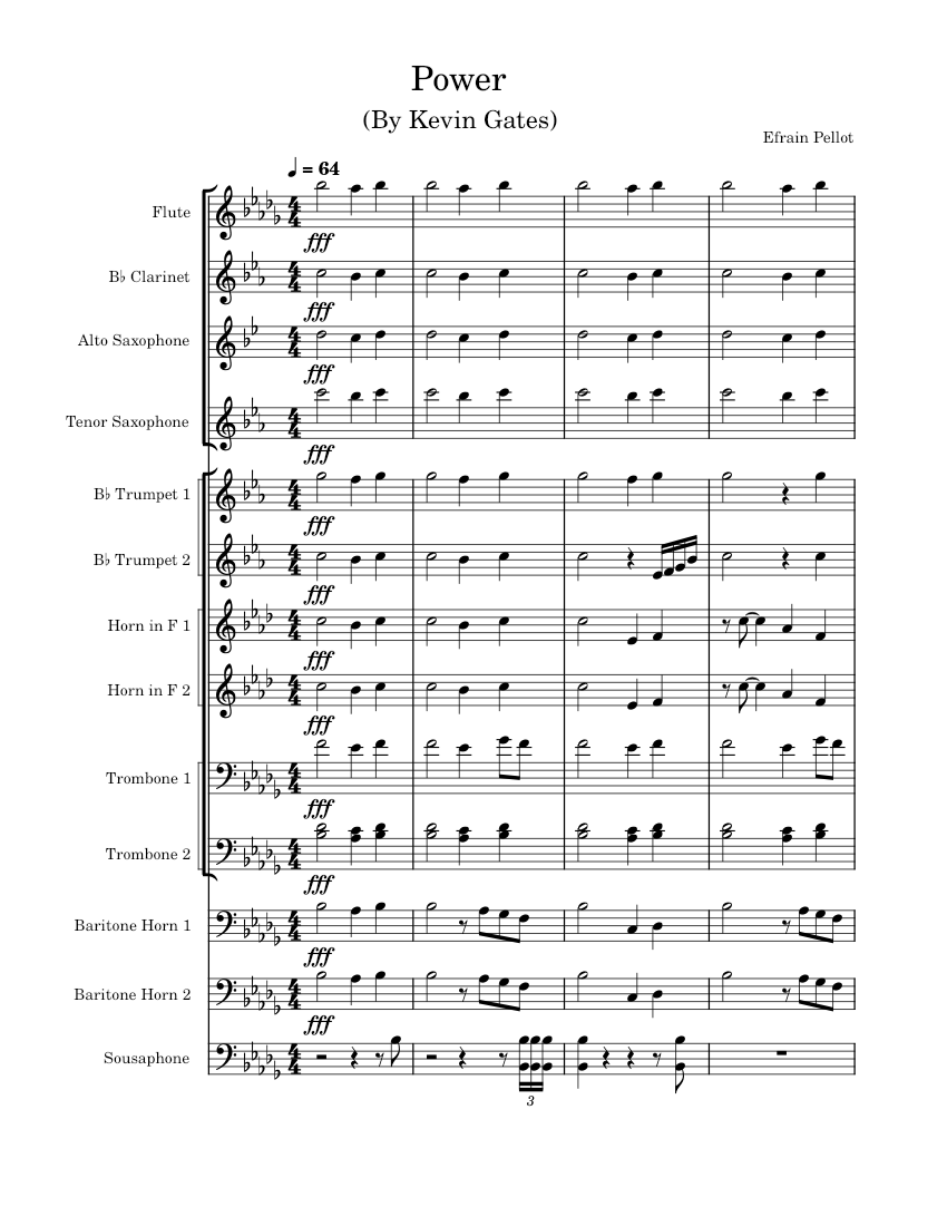 Power – Kevin Gates (Based on Southern University) No Percussion Ver ...