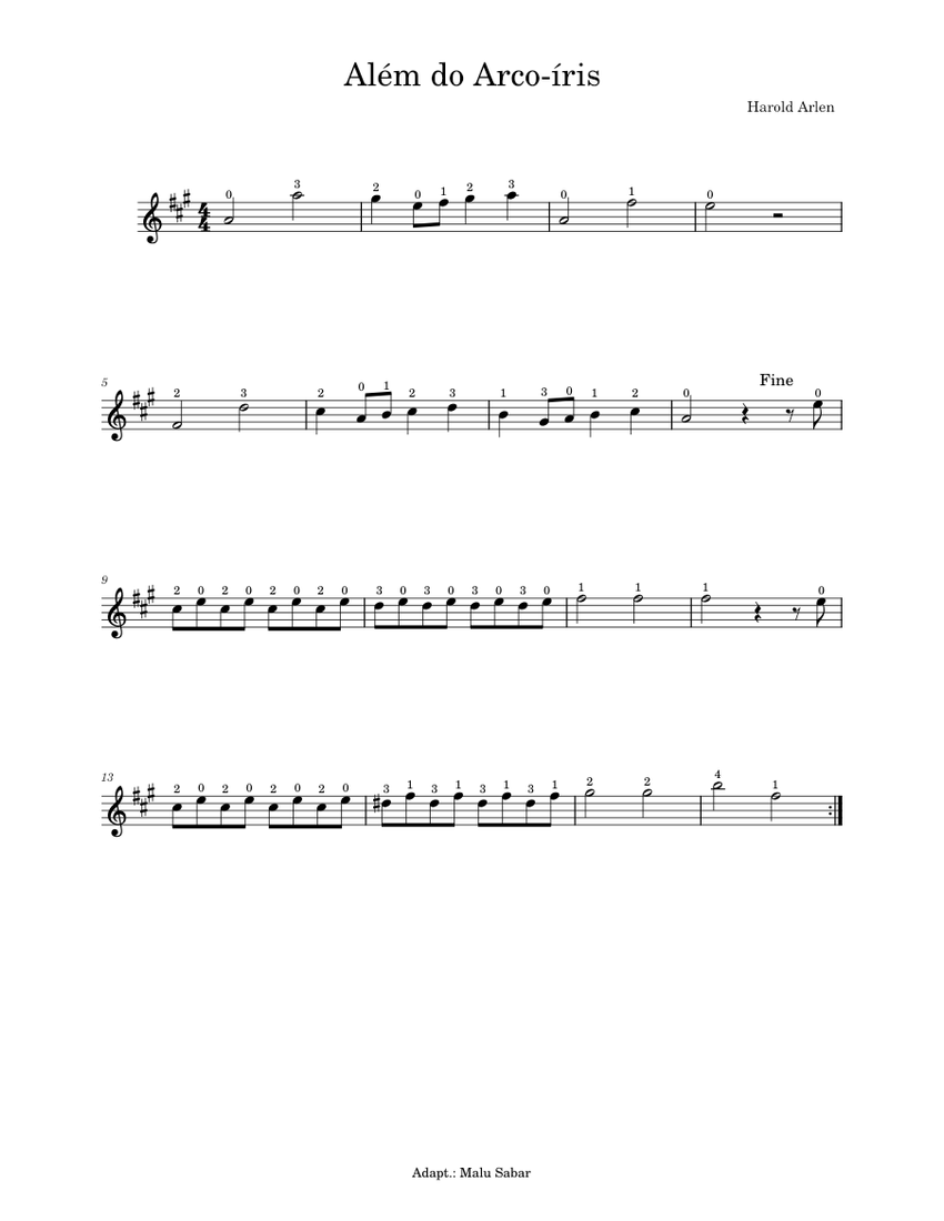 Além do Arco Íris – Harold Arlen Sheet music for Violin (Solo) | Musescore.com